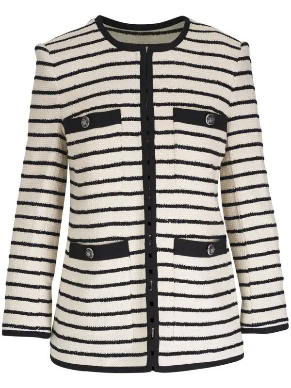 Veronica Beard Striped Collarless Blazer