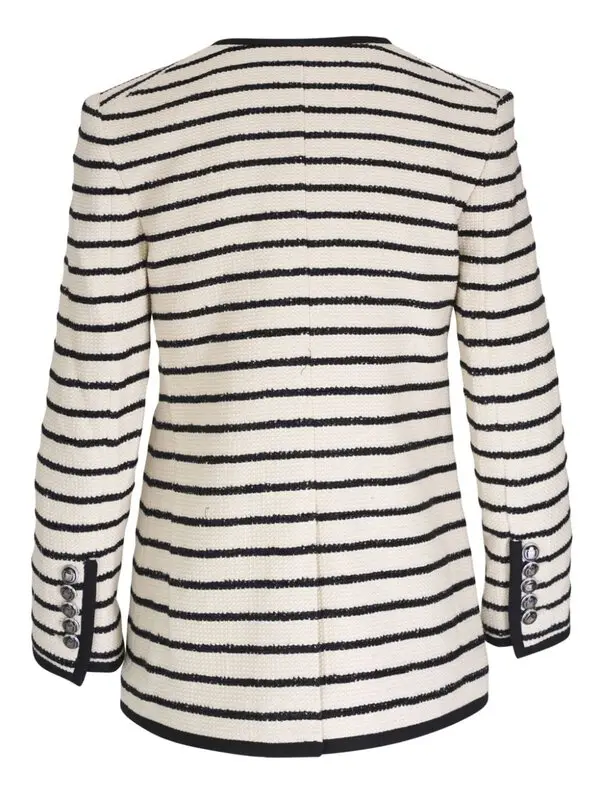 Veronica Beard Striped Collarless Blazer