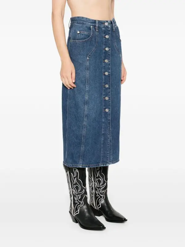 MARANT ETOILE Vandy Denim Midi Skirt - Blue
