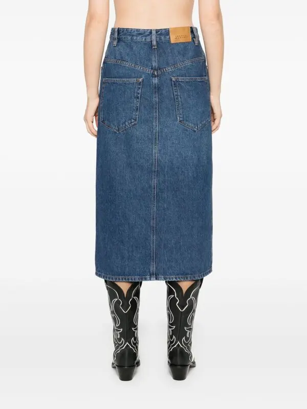MARANT ETOILE Vandy Denim Midi Skirt - Blue