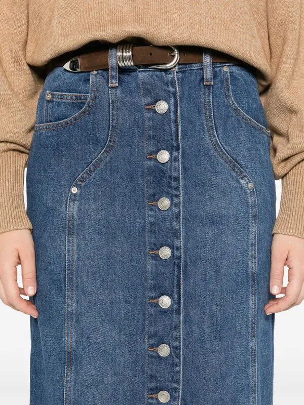 MARANT ETOILE Vandy Denim Midi Skirt - Blue