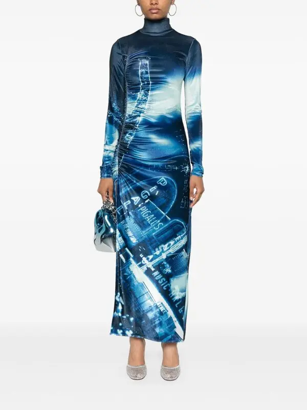 JEAN PAUL GAULTIER Pigalle-print Velvet Dress