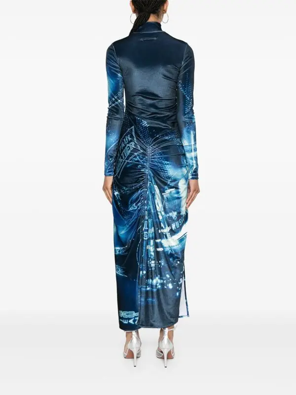 JEAN PAUL GAULTIER Pigalle-print Velvet Dress