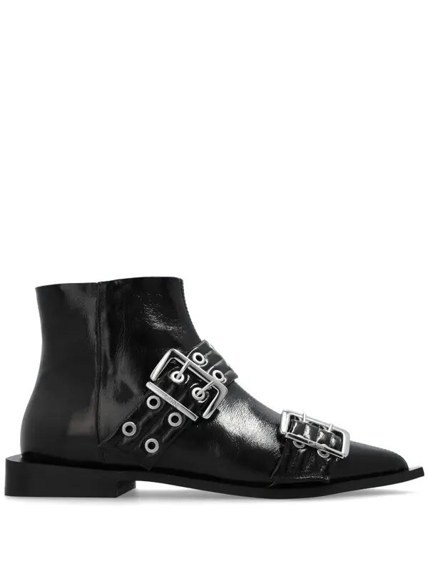 GANNI Eyelet-detailing Biker Boots