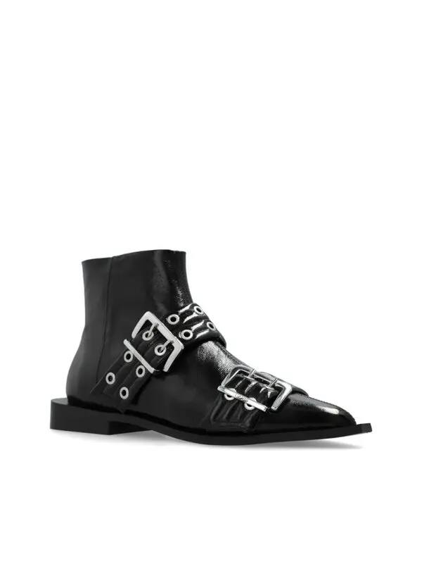 GANNI Eyelet-detailing Biker Boots