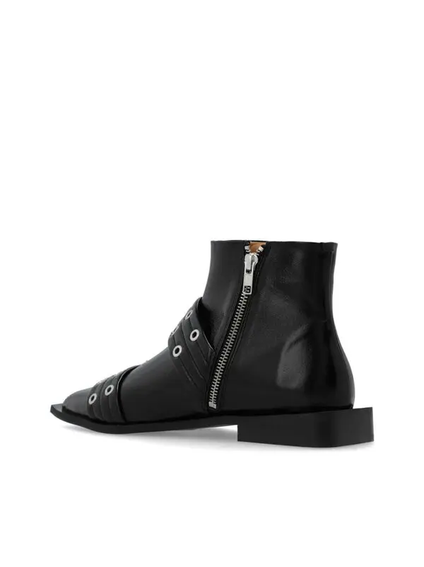 GANNI Eyelet-detailing Biker Boots