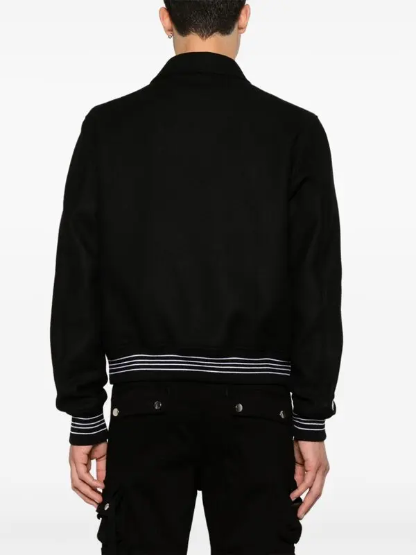 Amiri Varsity Jacket With Embroidered Logo - Black