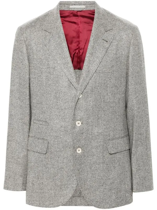 Brunello Cucinelli Herringbone-pattern Blazer