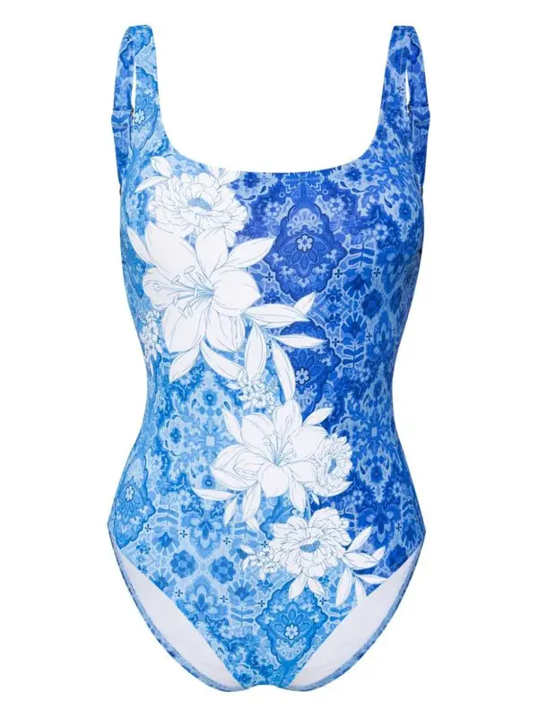 Johnny Was Floral Print One-piece Swimsuit - Blue