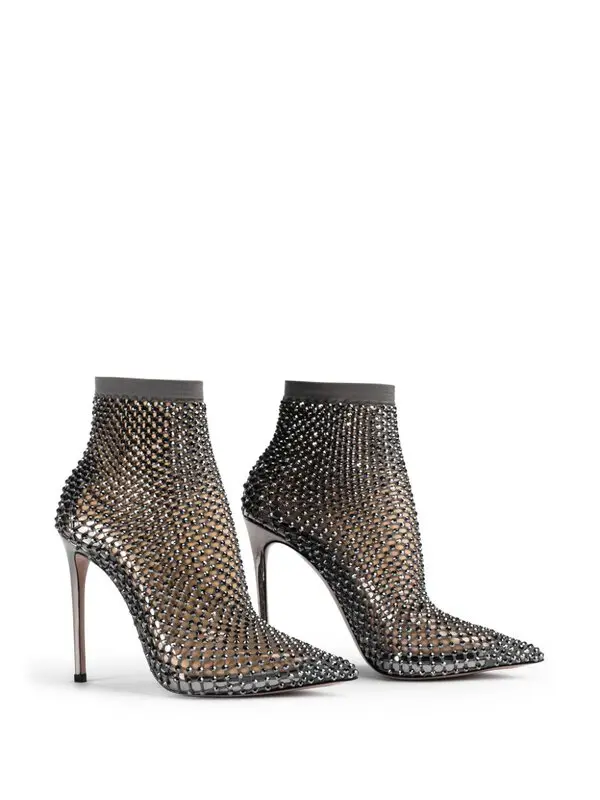 LE SILLA Gilda 120mm Mesh Ankle Boots - Black