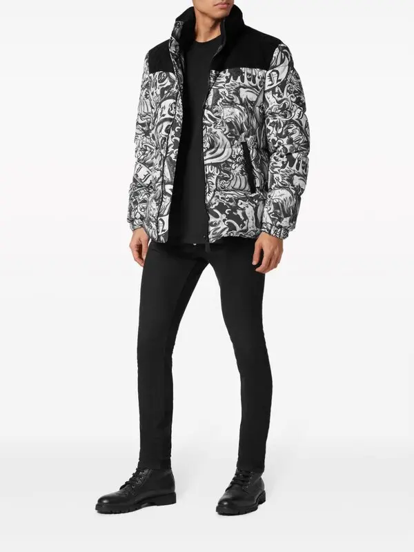 Philipp Plein Tattoo-print Puffer Jacket