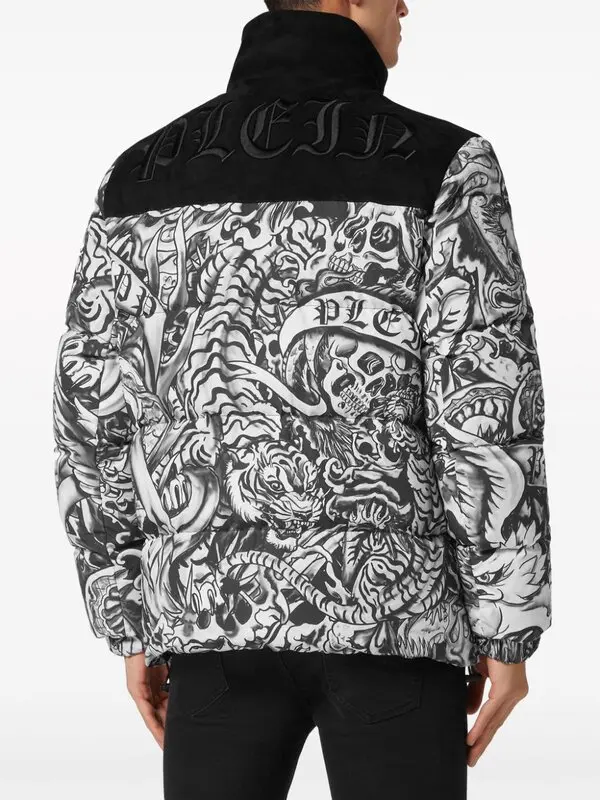 Philipp Plein Tattoo-print Puffer Jacket