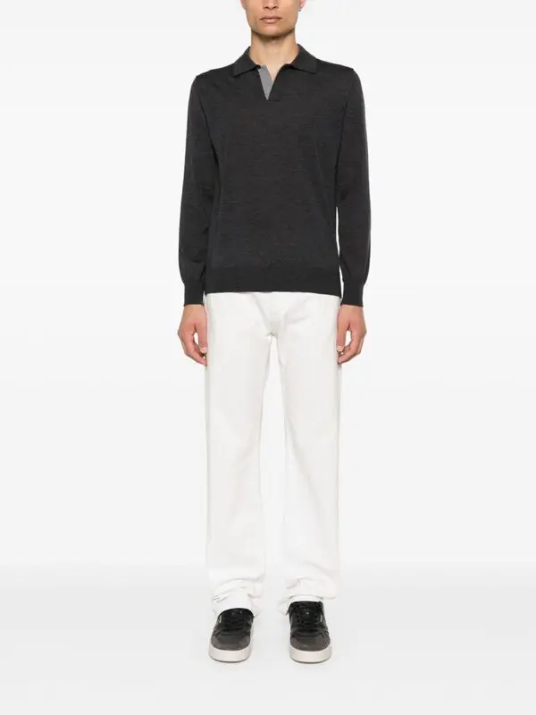 Canali Merino Wool Polo Shirt