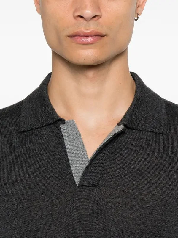 Canali Merino Wool Polo Shirt