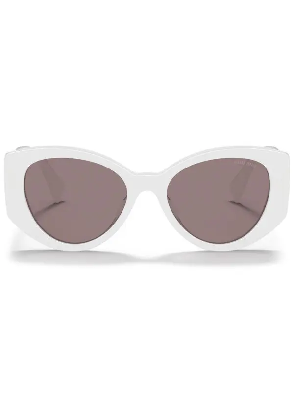 Miu Miu Logo-print Sunglasses - White