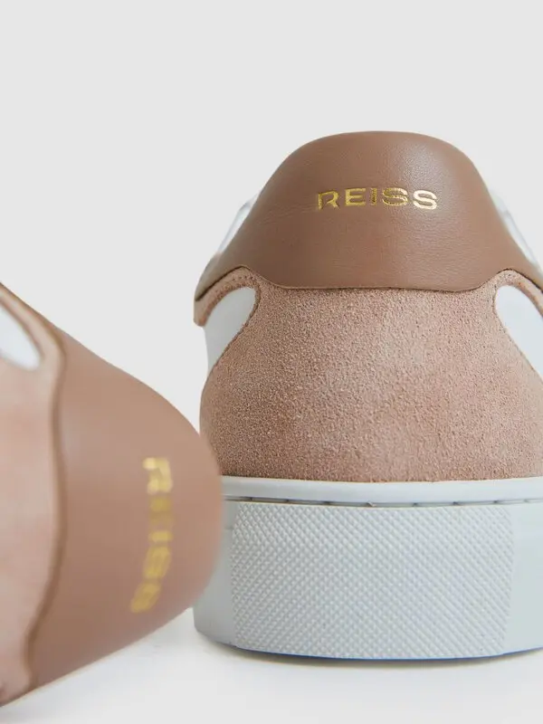 REISS Amanda Leather Low Top Sneakers