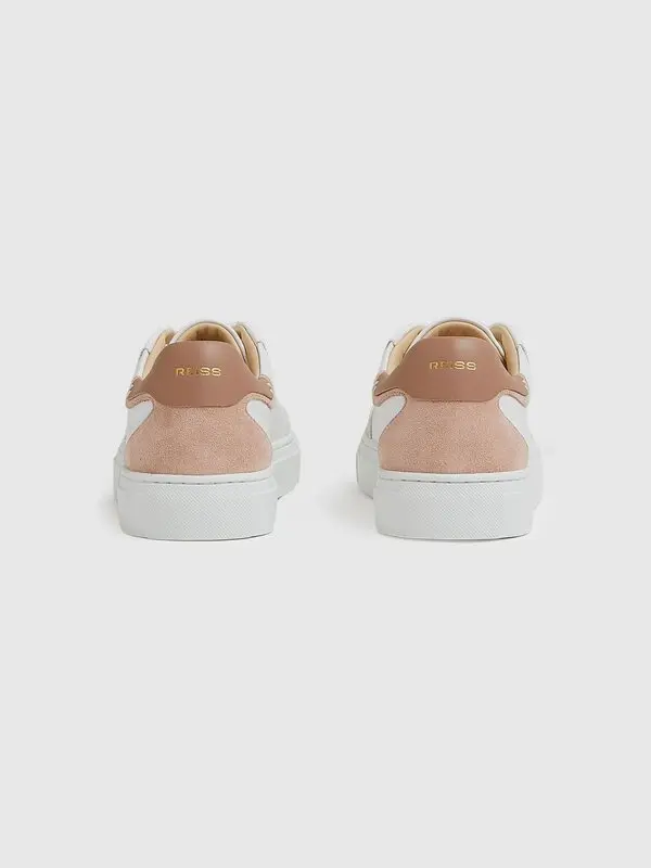 REISS Amanda Leather Low Top Sneakers