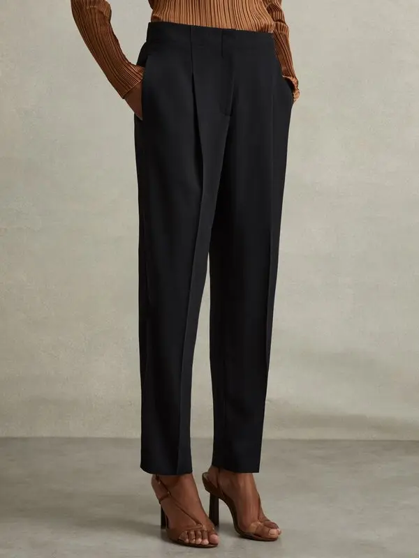 REISS Dolly Front Pleat Tapered Trousers