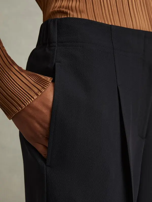 REISS Dolly Front Pleat Tapered Trousers