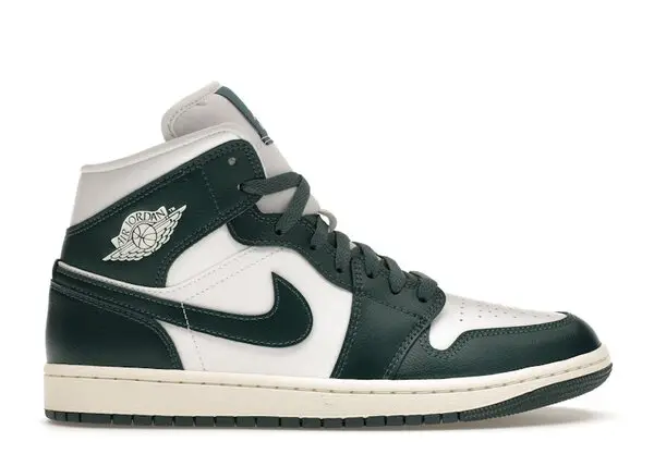 JORDAN 1 Mid Sneakers - White/sail/oxidised Green