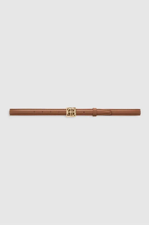 ANINE BING Monogram Leather Belt - Cognac
