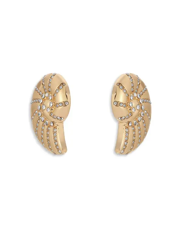 Ettika Studded Shell Statement Stud Earrings