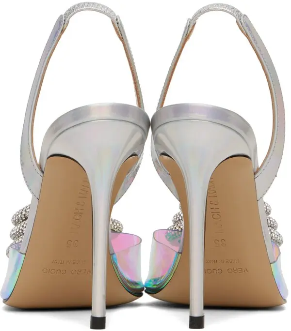 Mach & Mach Silver Triple Heart Heels