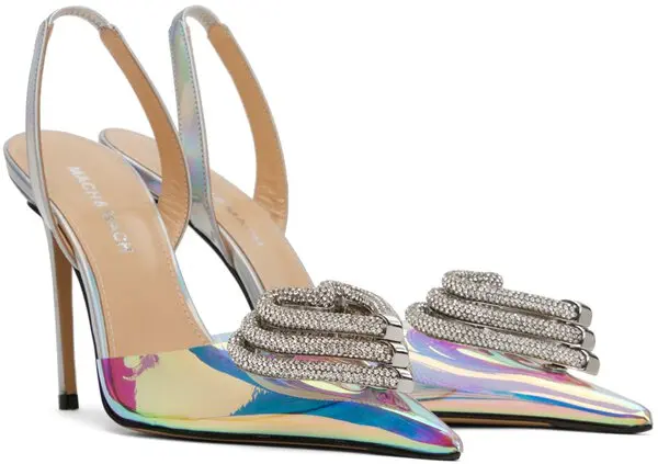 Mach & Mach Silver Triple Heart Heels