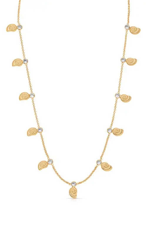 Ettika Swirl Shell Charm Necklace - Gold