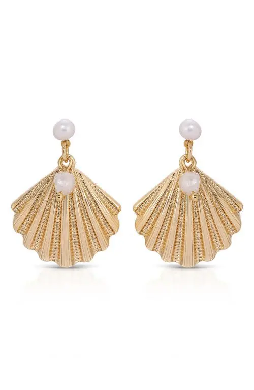Ettika Scallop Shell Drop Earrings - Gold