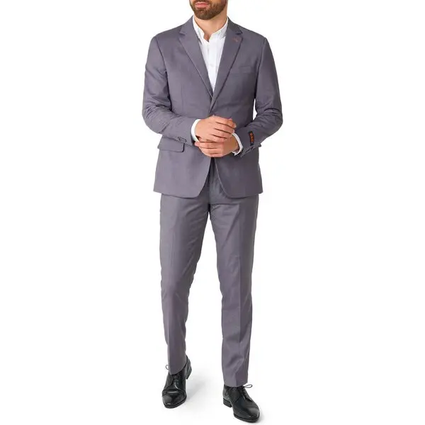 Opposuits Daily Tailored Fit Dark Stretch Suit - Grey
