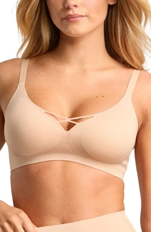 SIELLA No-show V-neck Bra - Maple Sugar