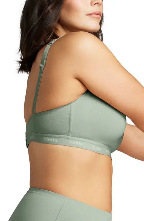SIELLA Organic Cotton Plunge Foam Bra - Sage