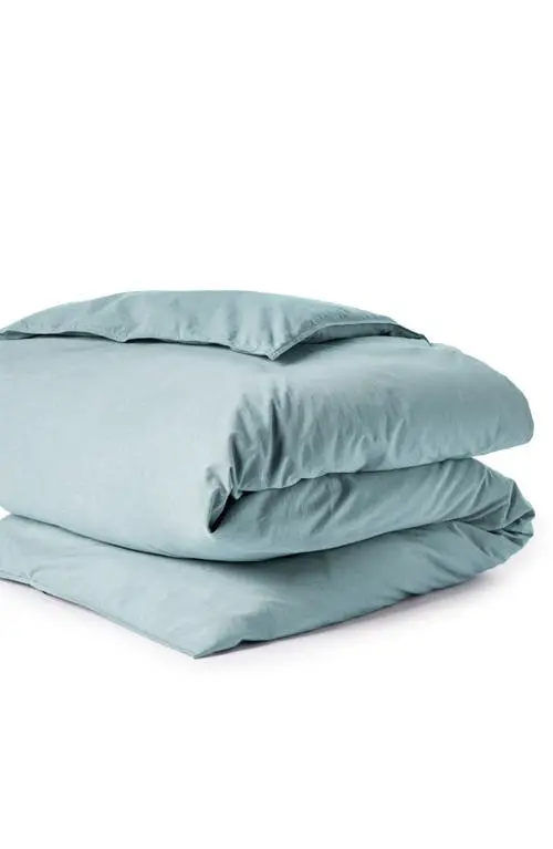COYUCHI Organic Cotton Crinkled Percale™ Duvet Cover - Surf Chambray