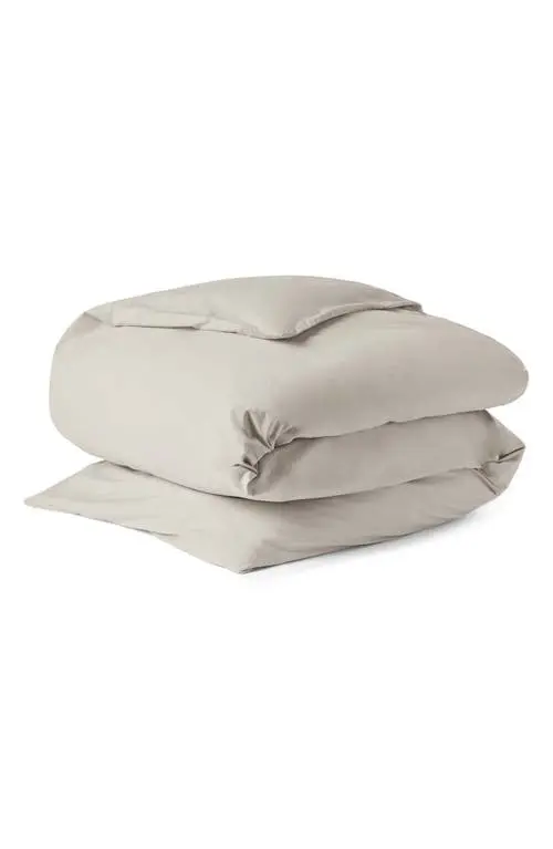 COYUCHI 300 Thread Count Organic Cotton Percale Duvet Cover - Stone