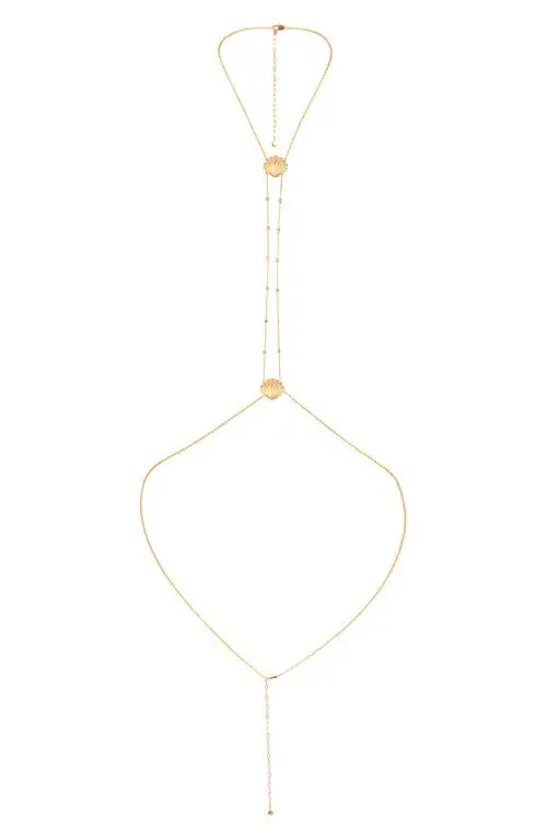 Ettika Scallop Shell And Crystal Body Chain - Gold