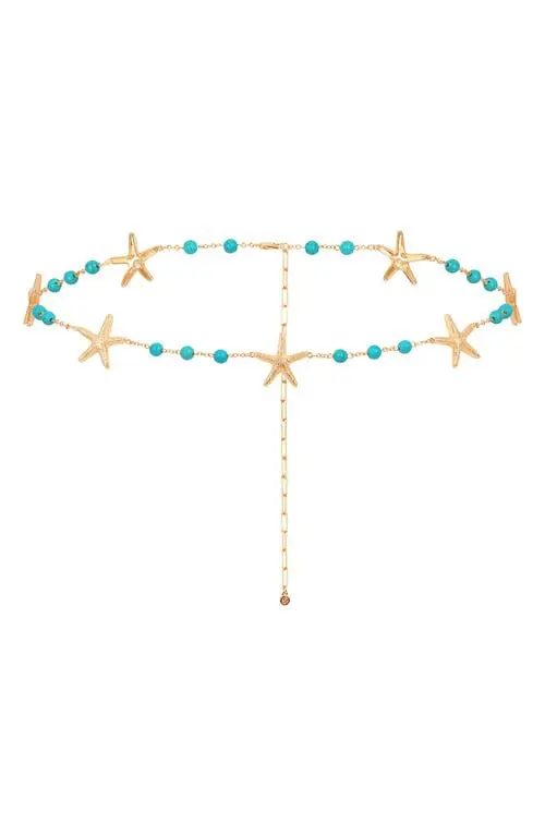 Ettika Starfish Charm Belly Chain - Turquoise
