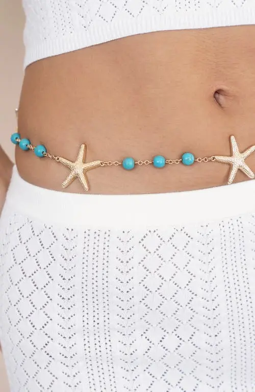 Ettika Starfish Charm Belly Chain - Turquoise