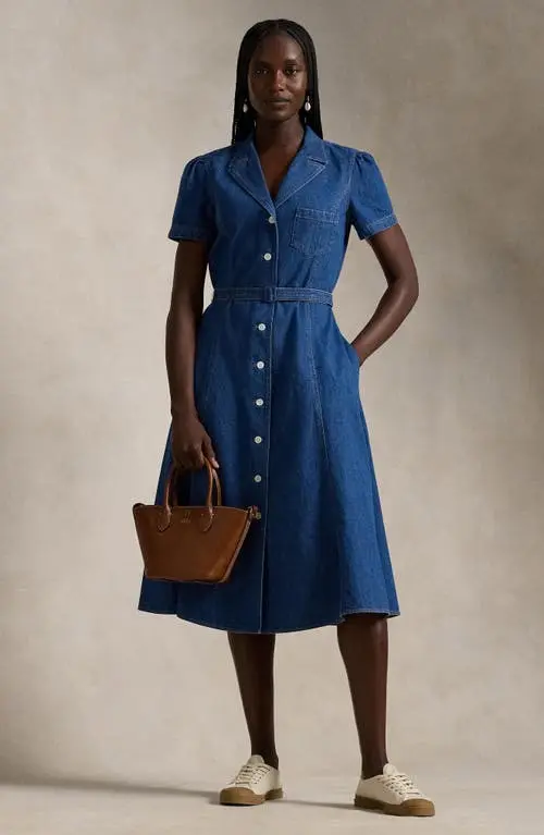 ralph lauren blue jean dress Velvi Long-Sleeve Short Blue Party Dress Athena Light Blue / XSmall main image 0