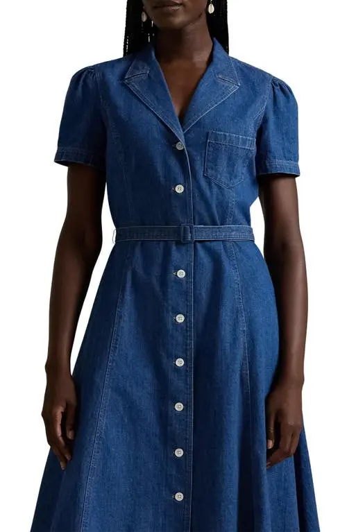ralph lauren denim dress womens Belted Denim Shirtdress