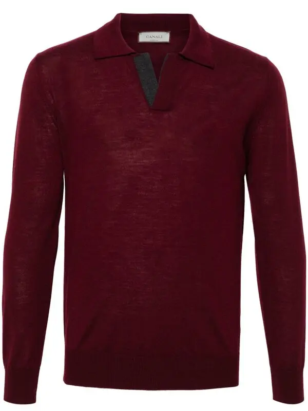 Canali Merino Wool Polo Shirt