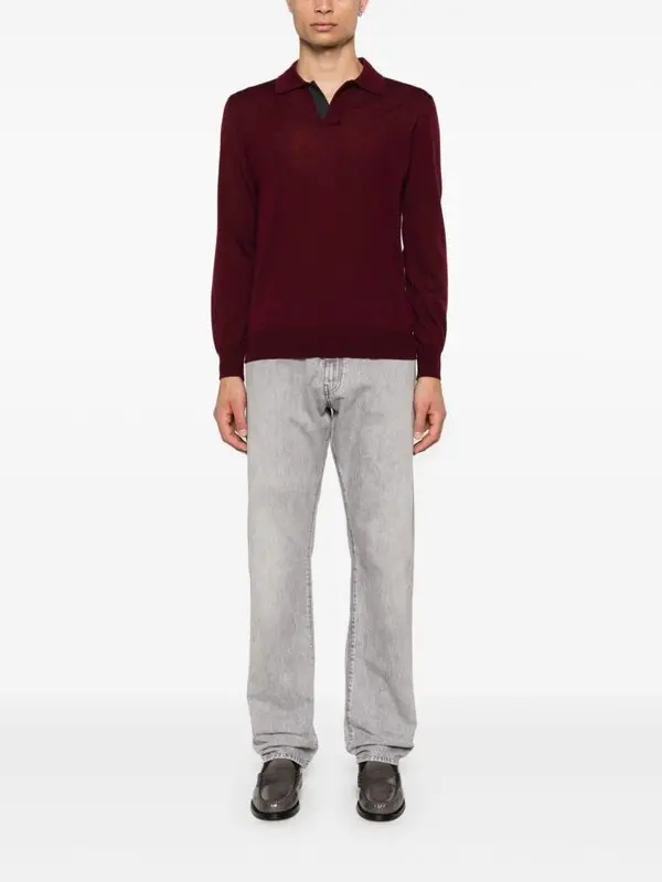 Canali Merino Wool Polo Shirt