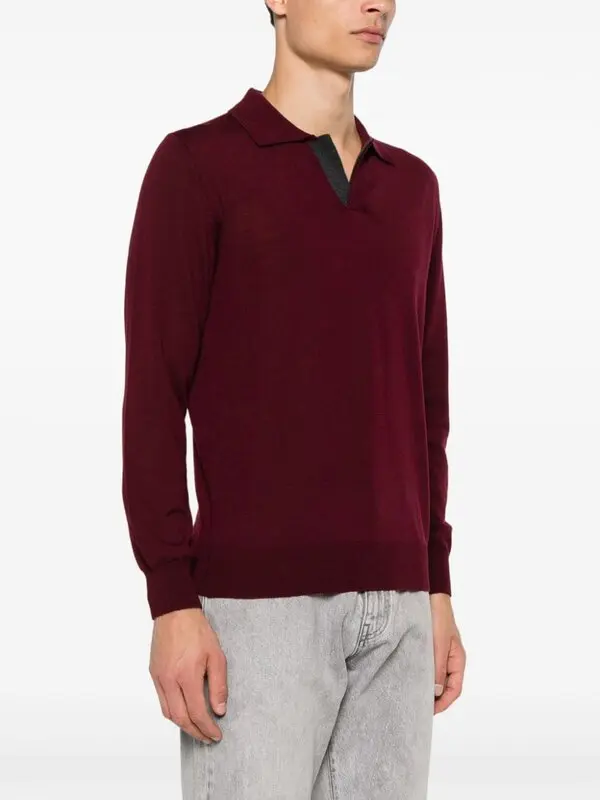 Canali Merino Wool Polo Shirt