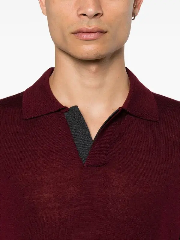 Canali Merino Wool Polo Shirt