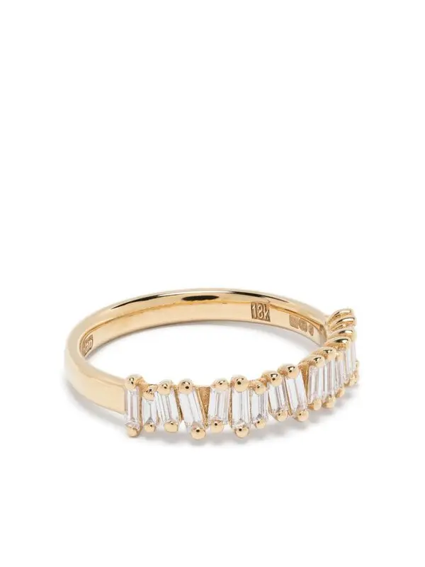 SUZANNE KALAN 18kt Yellow Diamond Stacker Ring - Gold