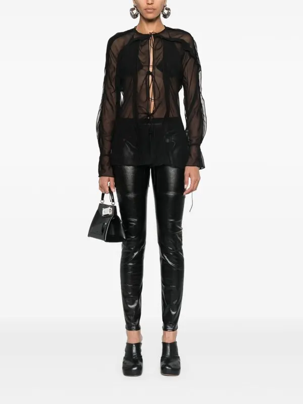 Rick Owens Coated-finish Leggings