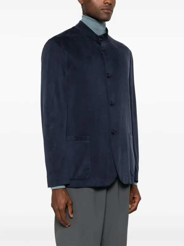 Giorgio Armani Single-breasted Band-collar Blazer