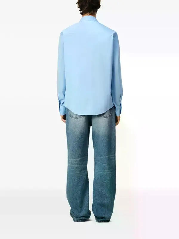 AMI Paris De Coeur Cotton Shirt - Blue