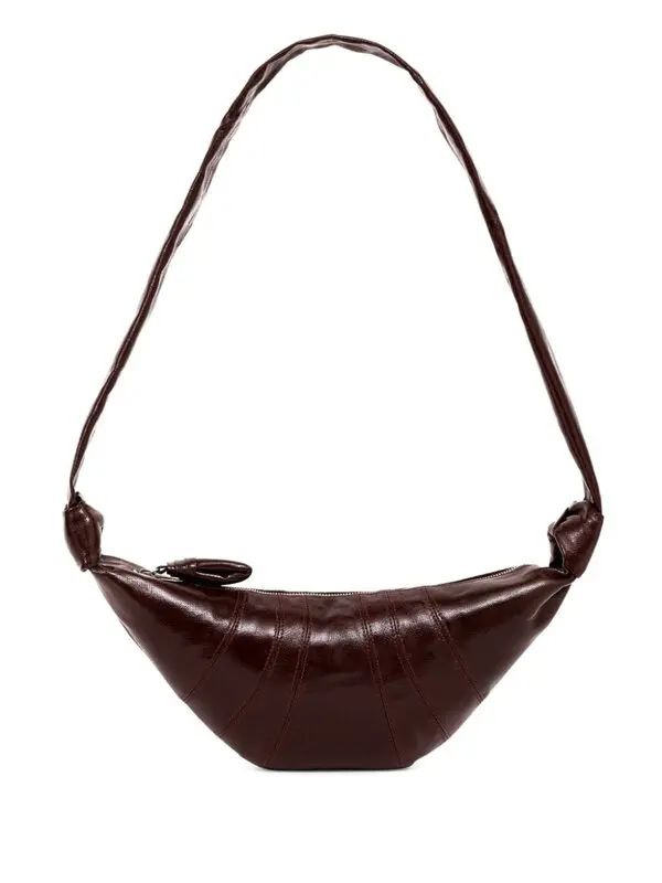 LEMAIRE Small Croissant Bag In Coated Cotton - Brown