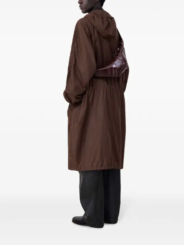 LEMAIRE Small Croissant Bag In Coated Cotton - Brown